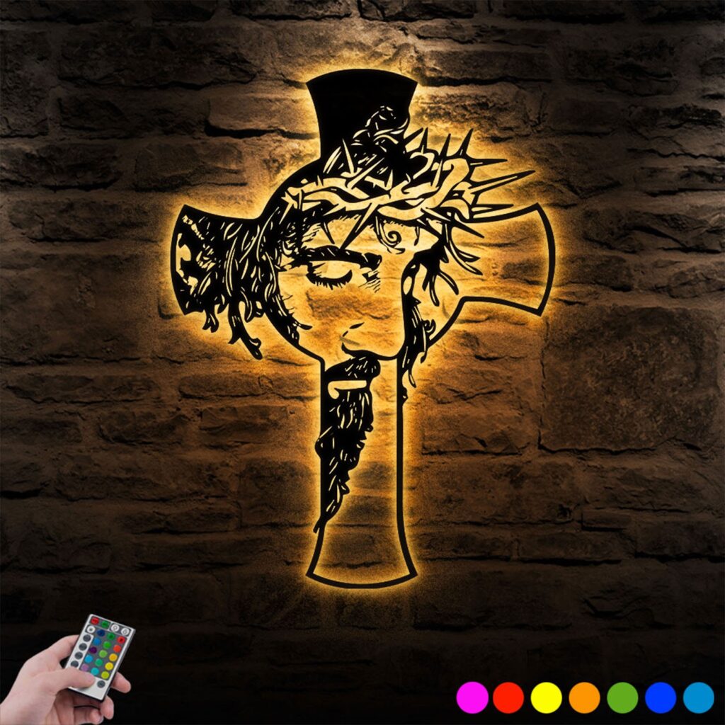 Jesus Metal Wall Art LED Light UKUU061204 – Memoraprints