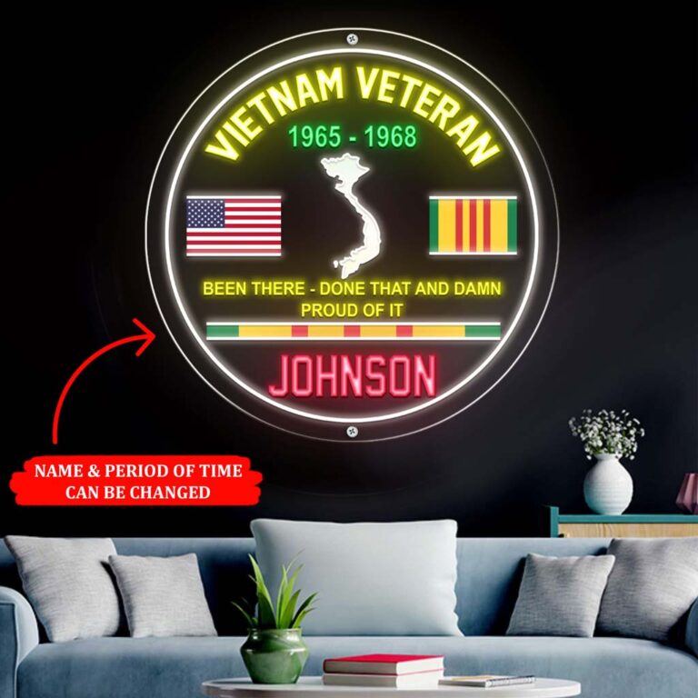 Personalized Vietnam Veteran Neon Sign Led Light QFTD5040202 – Memoraprints
